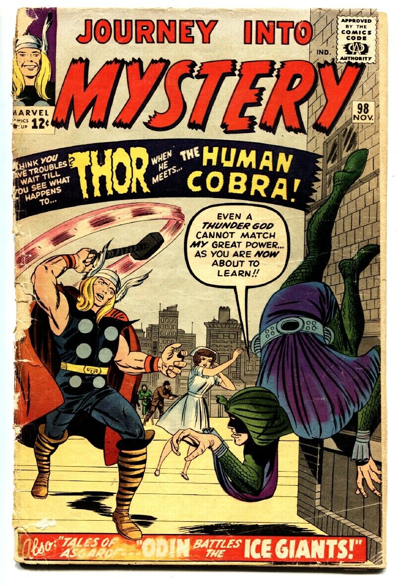 JOURNEY INTO MYSTERY #198 comic book-1963-THOR-FIRST Human Cobra-MARVEL ...