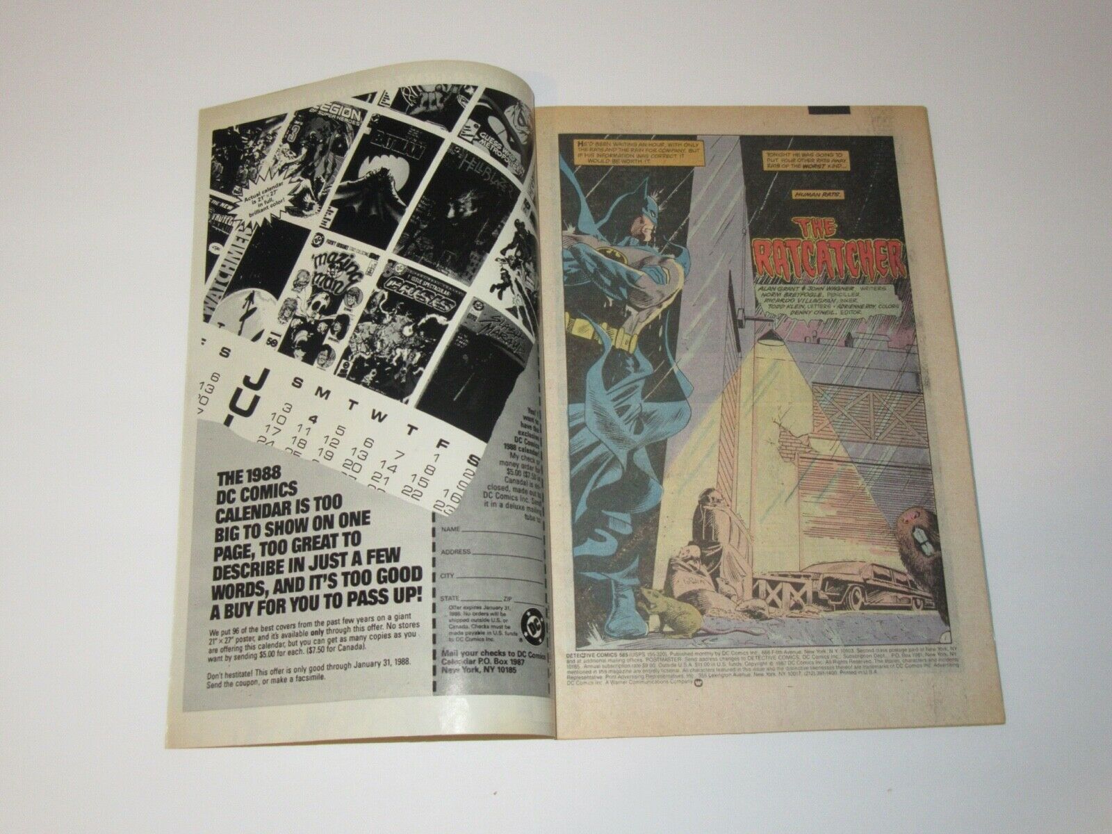 Detective Comics #585 1st appearance of Ratcatcher 1988 DC Comics VF/NM ...