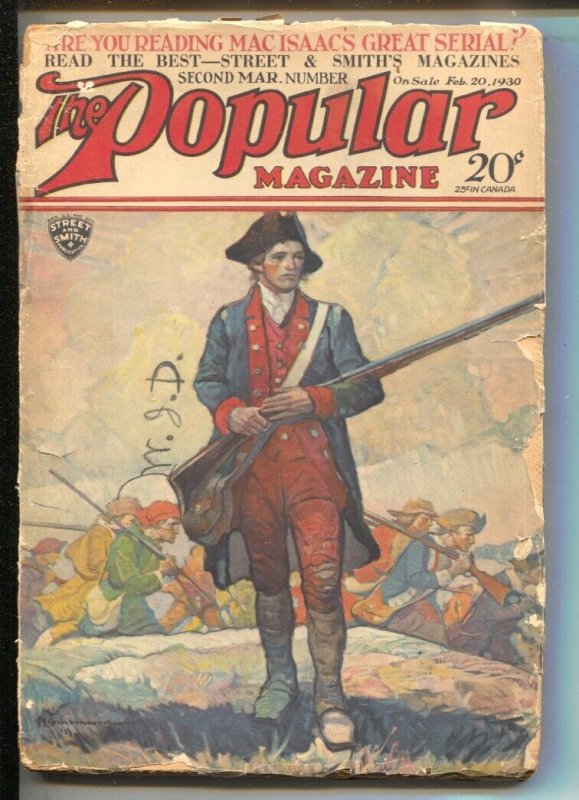 PULP: Popular Magazine 3/2/1930-Frank Schoonover Revolutionary war ...