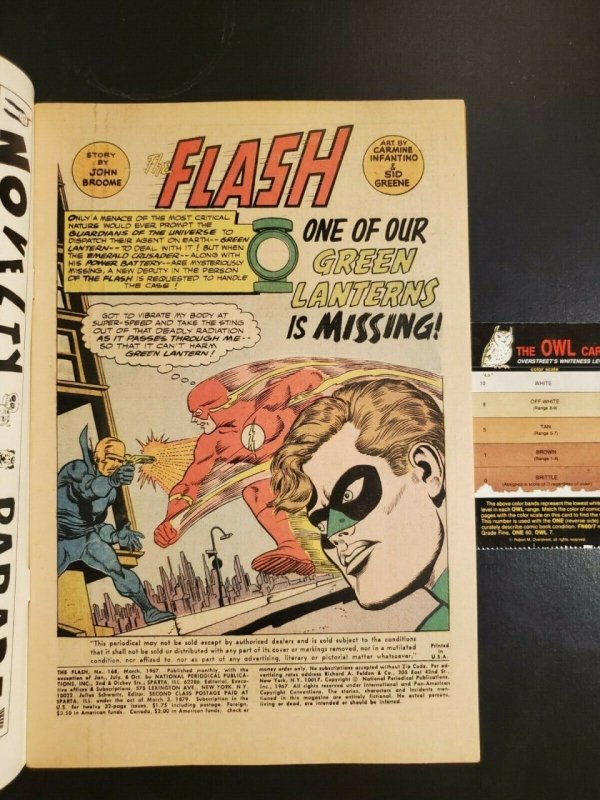 Flash Comics #168 (1967) VF- (7.5) Green Lantern crossover cover/story ...