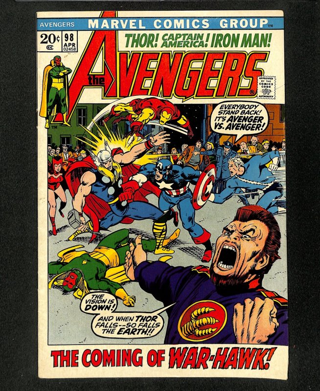 Avengers #98 Captain America! Thor! Iron Man! War-Hawk! | Full Runs ...