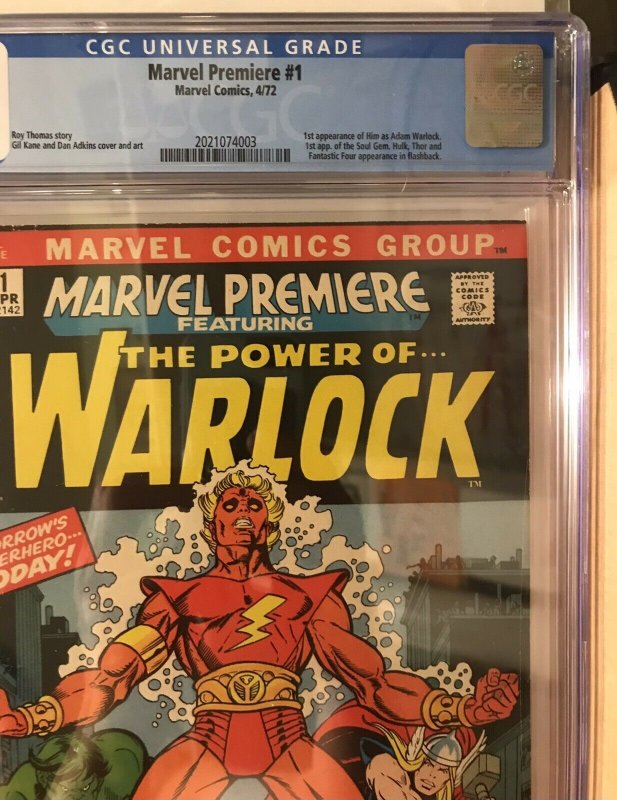 Marvel Premier#1 First TRUE appearance of Adam Warlock! 1st Soul Gem ...