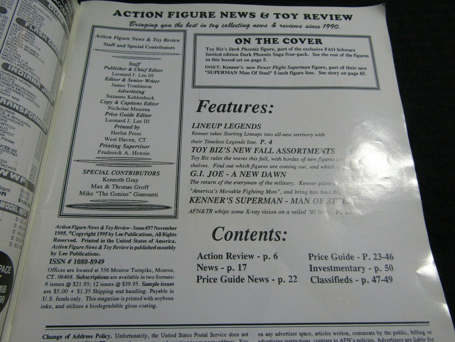 1995 ACTION FIGURE NEWS & TOY Magazine #37 VG 4.0 GI Joe Superman Toy ...