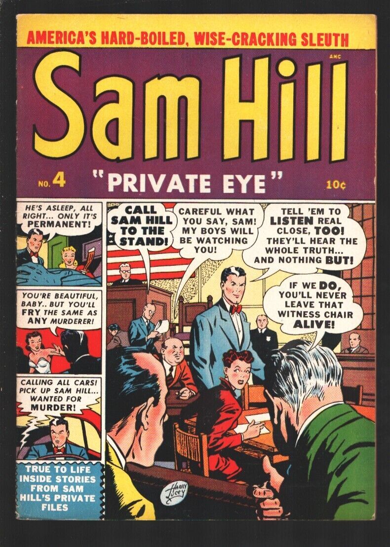 Sam Hill Private Eye #4 1951-Harry Lucey art-Good girl art & headlight ...
