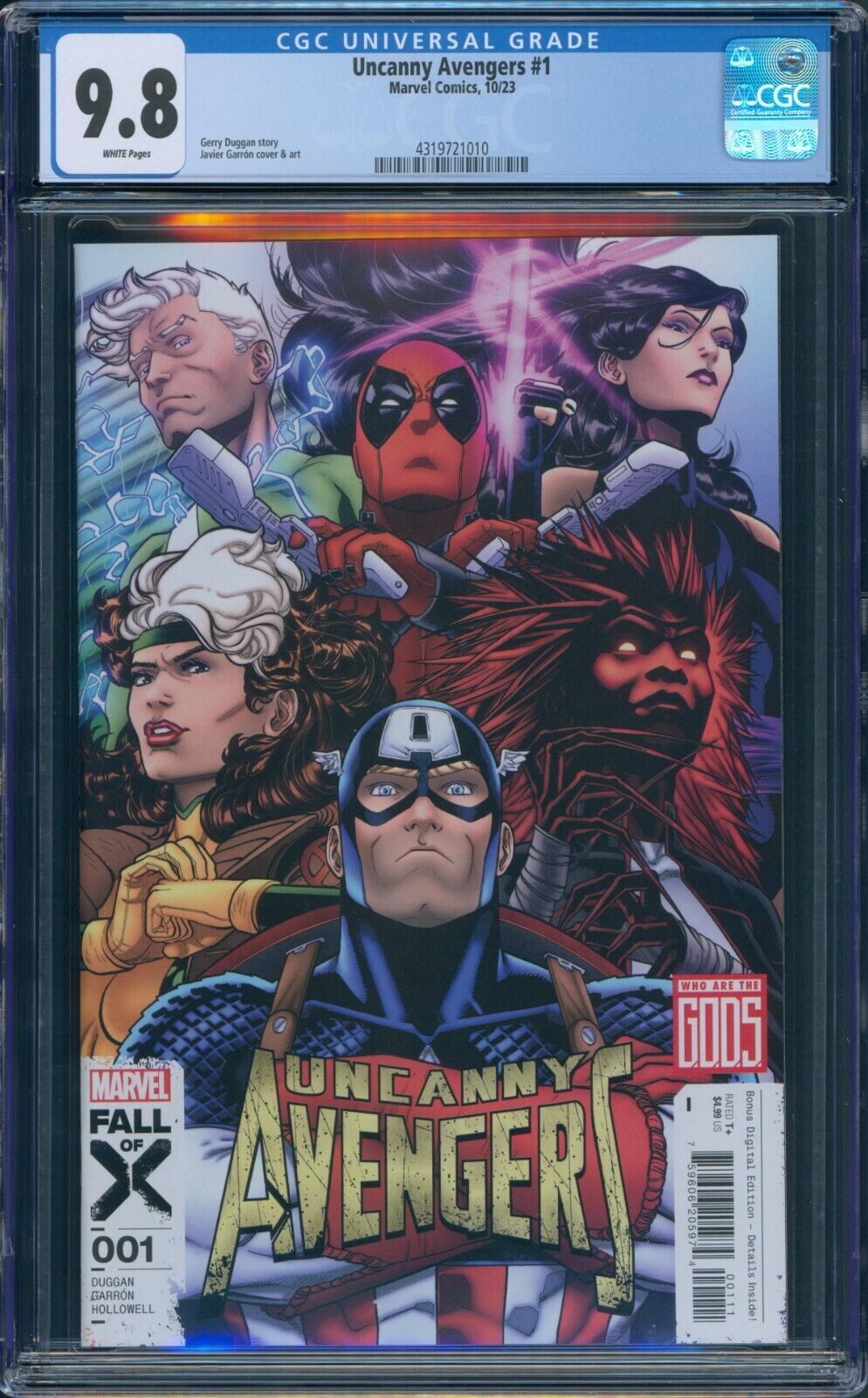 Uncanny Avengers #1 CGC 9.8 Javier Garron Cover A Marvel 2023 Deadpool ...