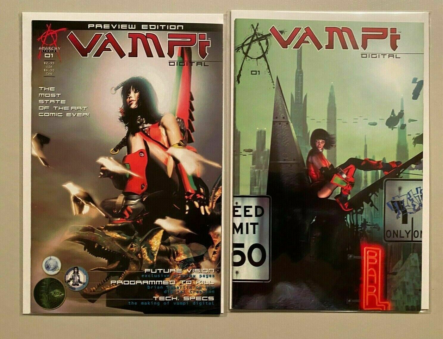 Vampi Digital #1 A + Vampi Digital Preview #1 Bad Girl 8.0 VF (2001 ...