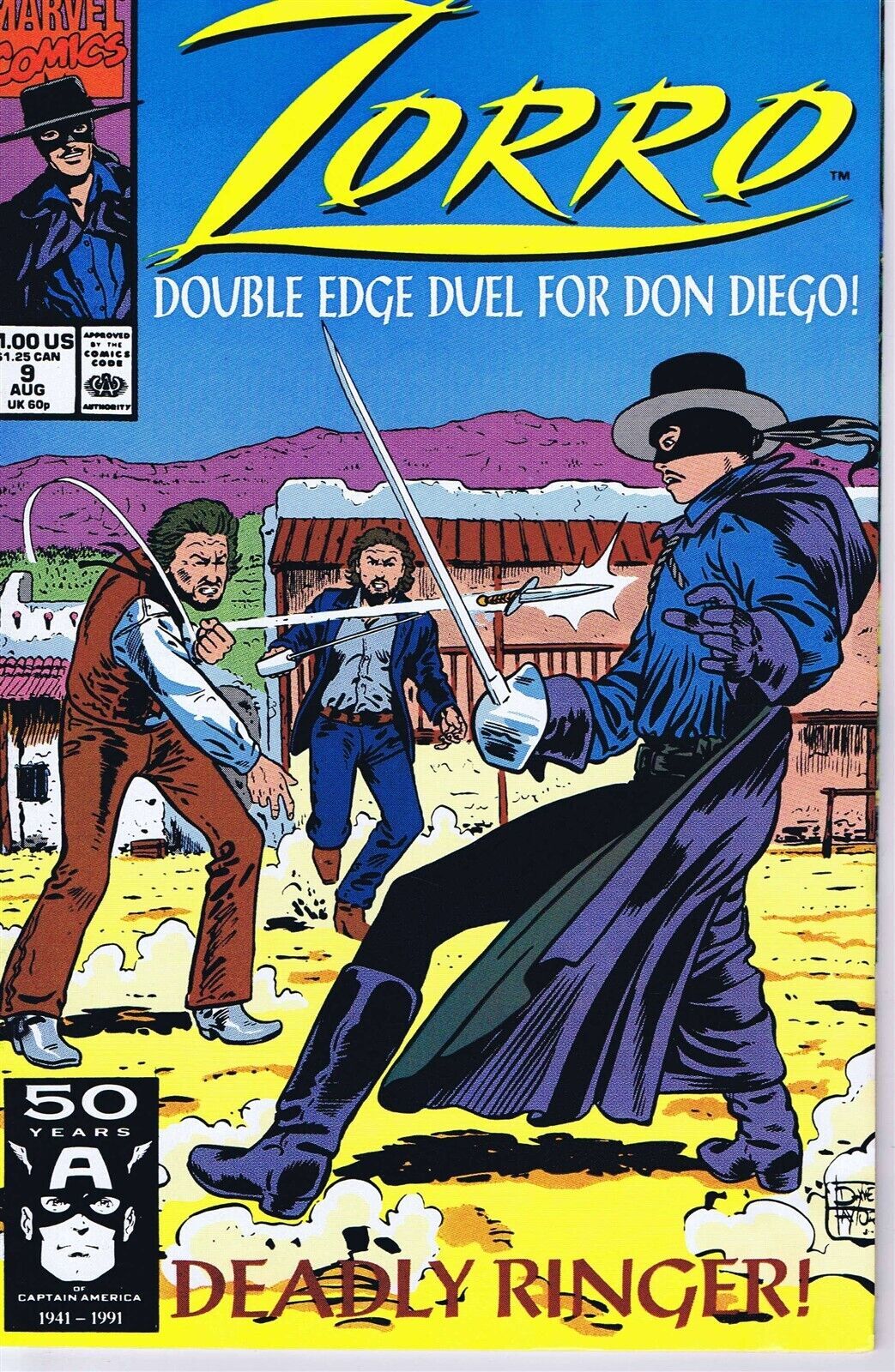 Zorro #9 ORIGINAL Vintage 1991 Marvel Comics | Comic Books - Copper Age ...