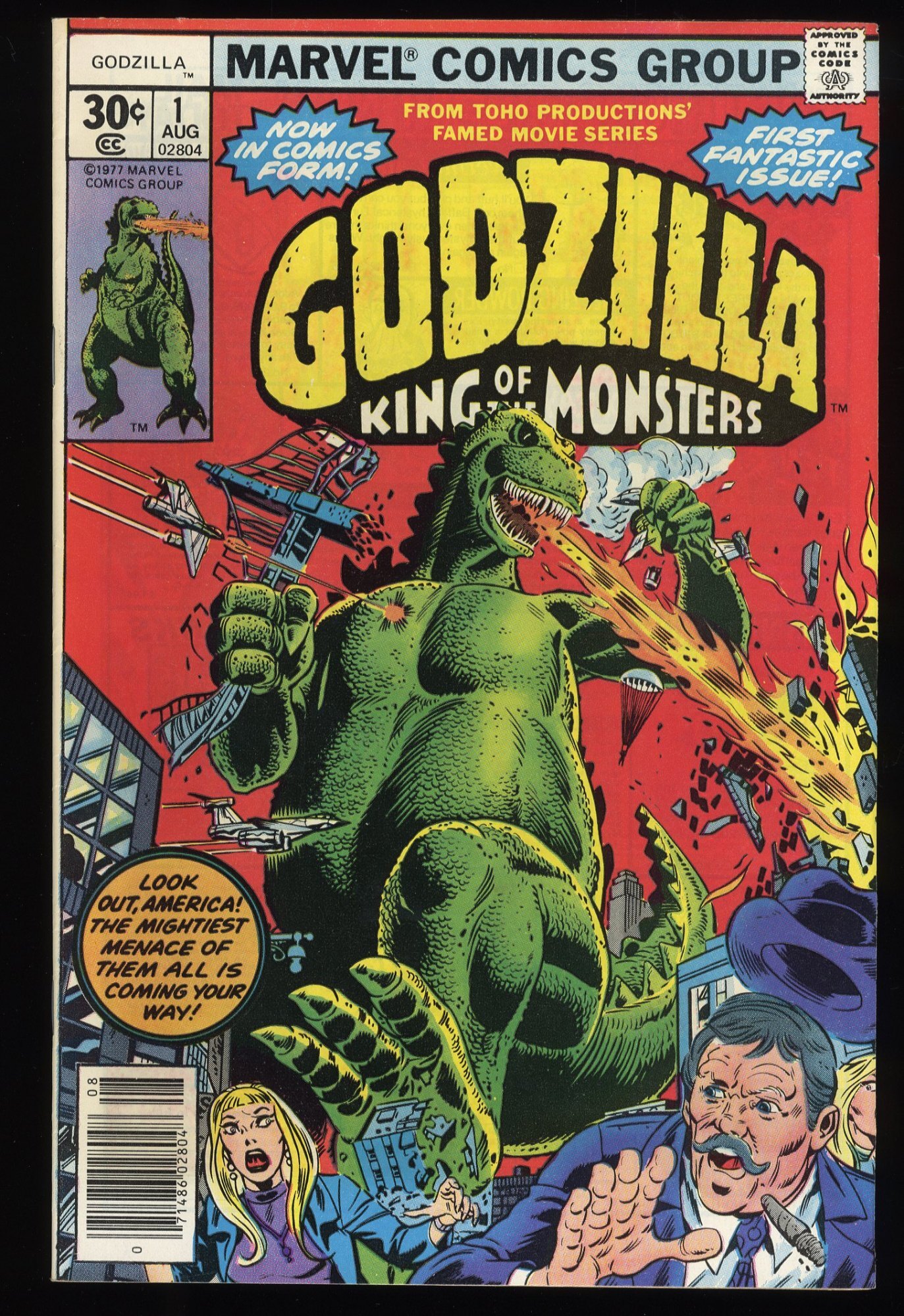 Godzilla #1 VF 8.0 Nick Fury Jimmy Woo! Herb Trimpe Cover and Art ...