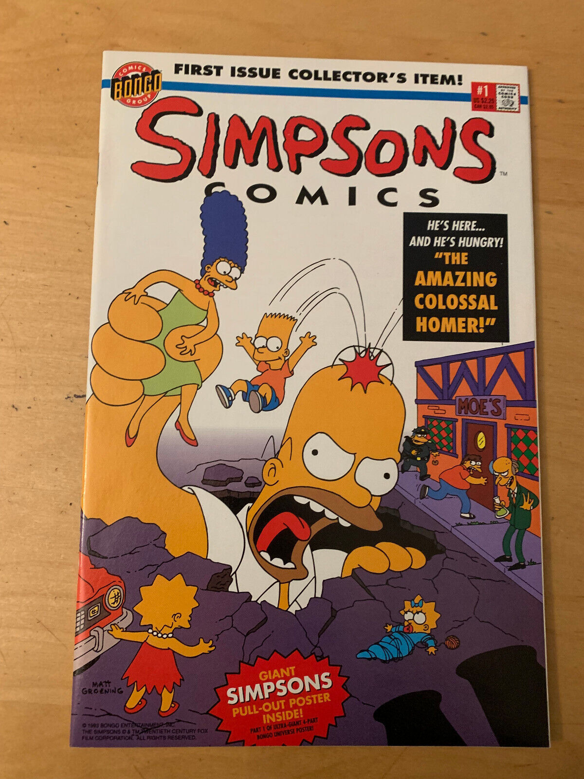 Simpsons Comics 1 2 4 5 6 and Stories 1 Polybagged Poster Card Attached ...