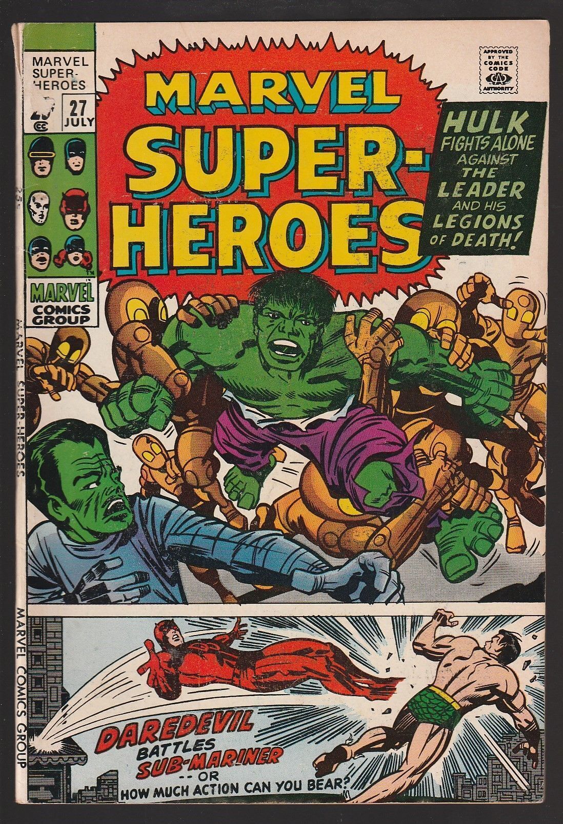Marvel Super Heroes #27 X-Men vs Unus, Daredevil vs Submariner, Hulk ...