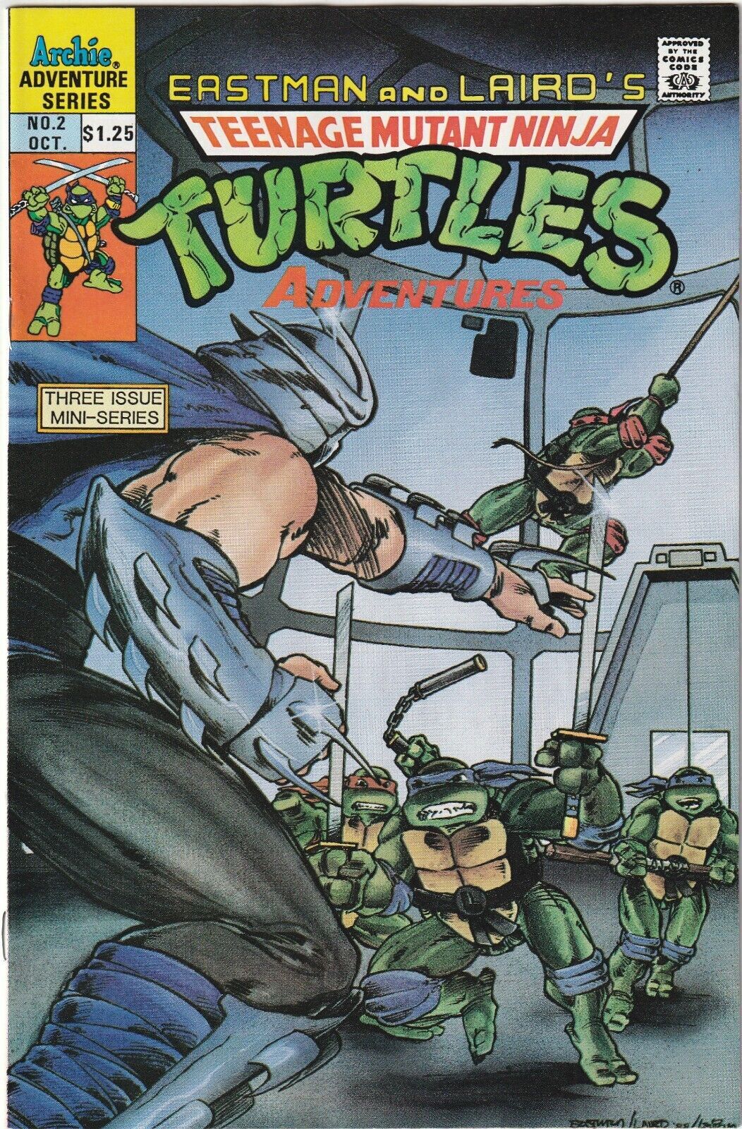 Teenage Mutant Ninja Turtles Adventures # 2 CPV Cover VF 1988 Archie ...