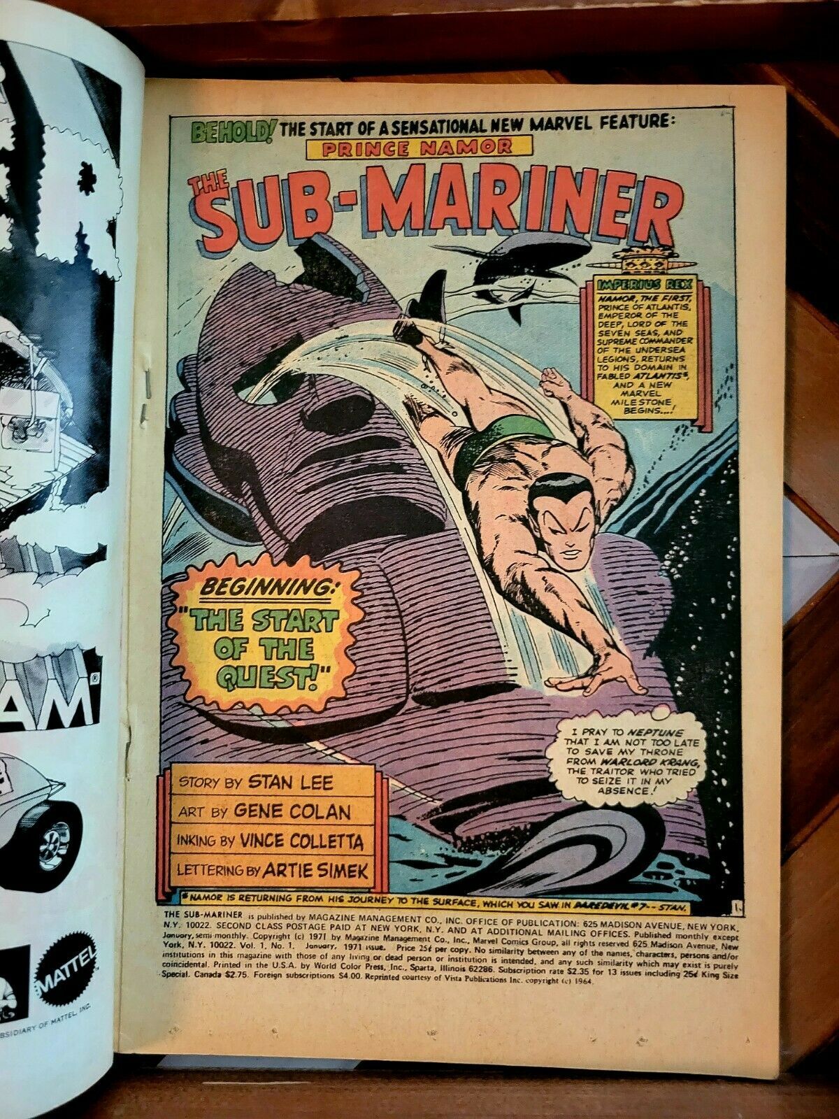 Sub-Mariner Annual #1 FN (Marvel 1971) In Atlantis vs King Neptune ...