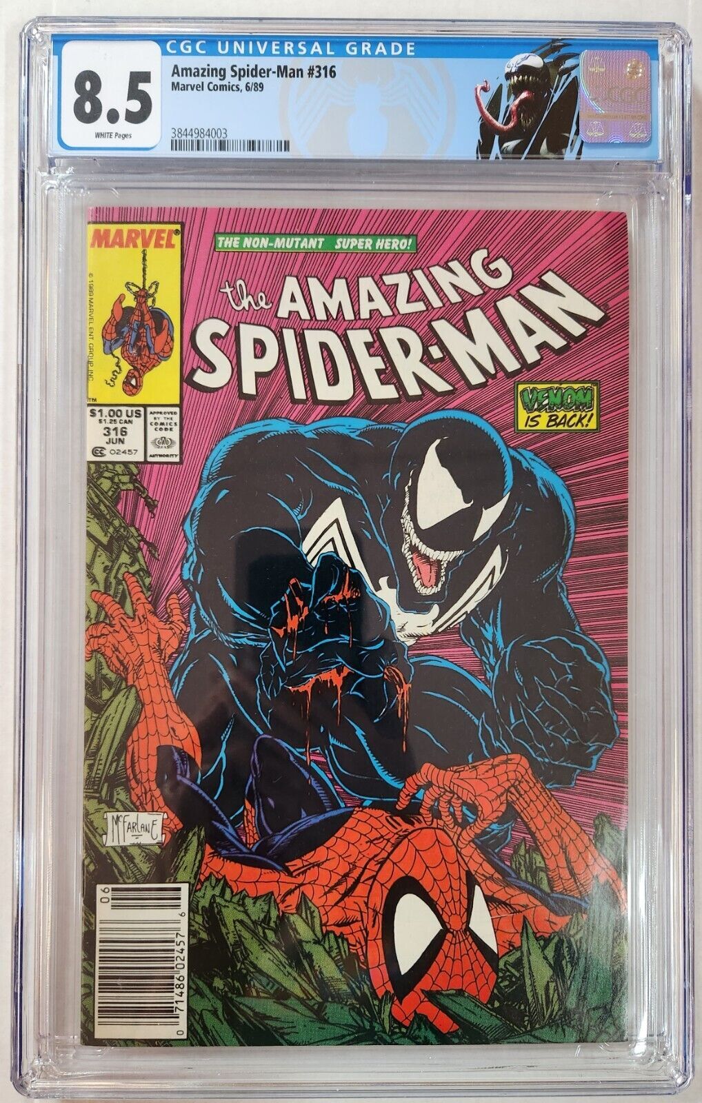 Amazing Spider-Man #316 CGC 8.5 Newsstand Edition Marvel Comics 1989 ...
