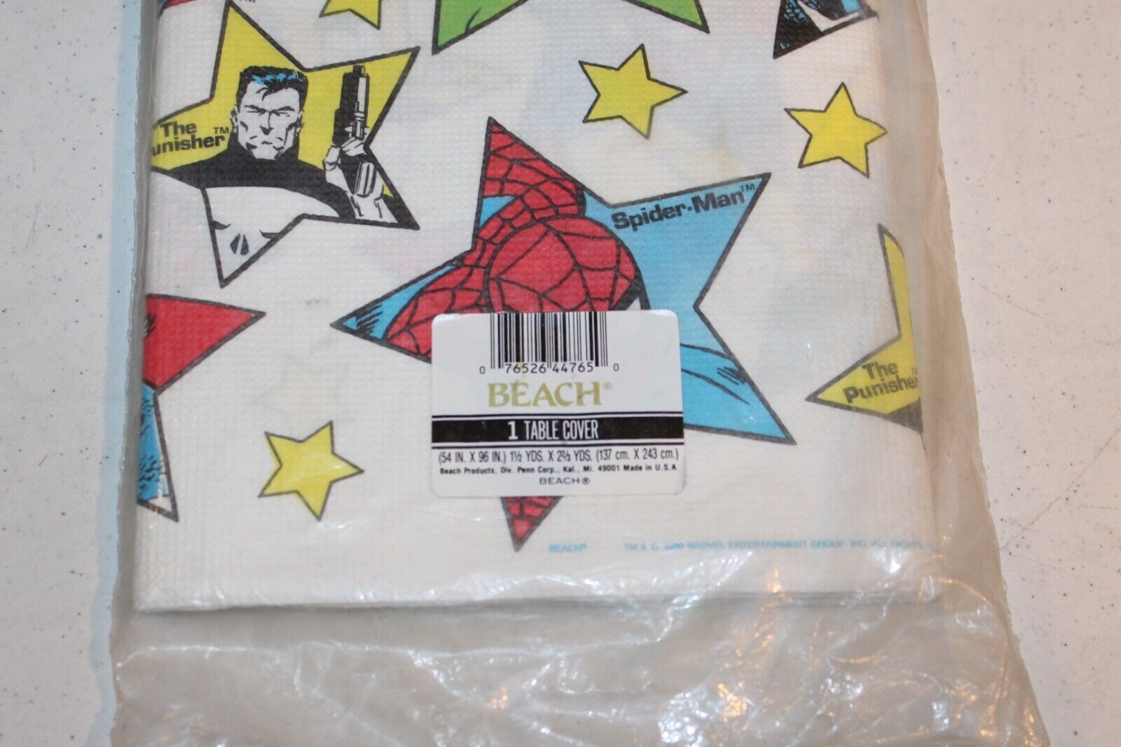 SEALED 1990 VTG Marvel Comics Table Cover 54" x 96" Spider-man Hulk ...
