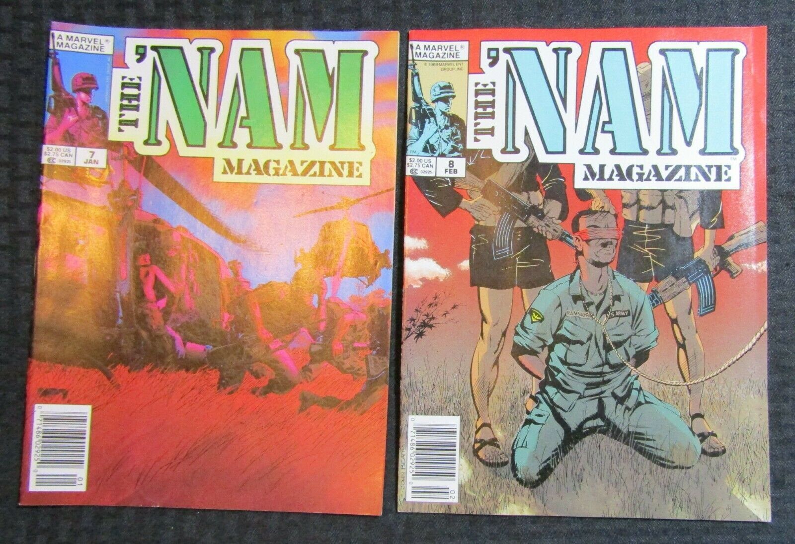 1989 Marvel THE 'NAM War Magazine #7 FN #8 FN+ LOT of 2 Michael Golden ...