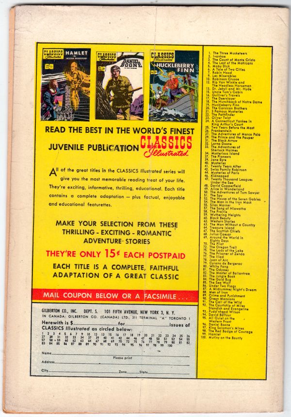 Classics Illustrated #100 (Oct-52) VG/FN Mid-Grade Mr. Christian ...