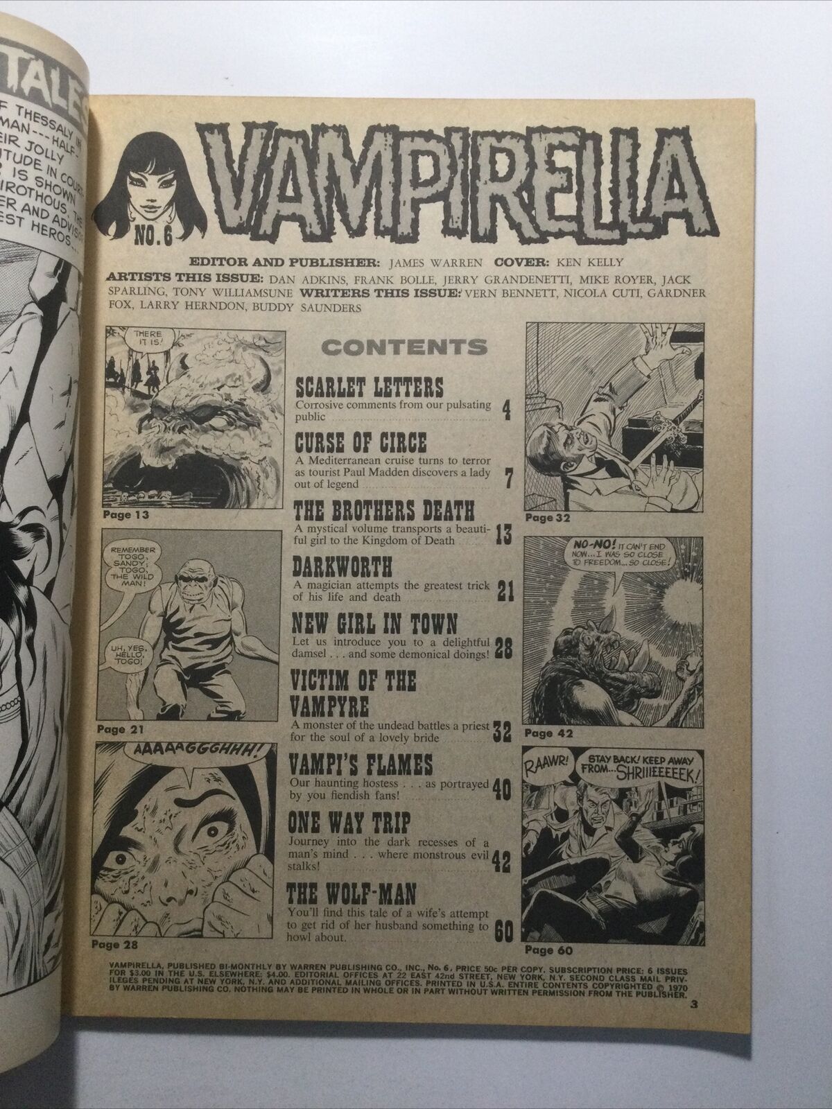 Vampirella 6 July Fine/Very Fine Fn/Vf 7.0 Warren Magazine | Comic ...
