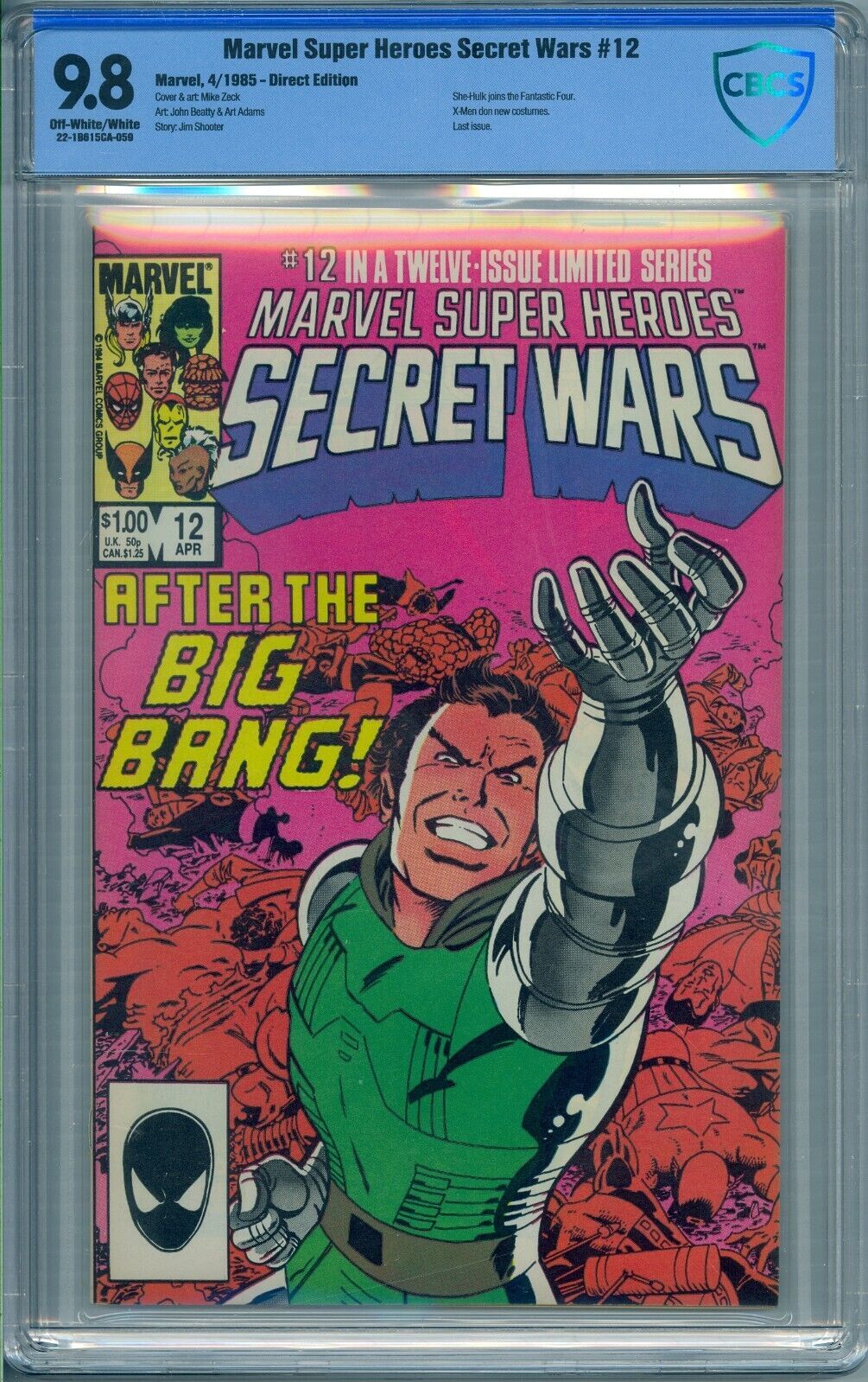 Marvel Super Heroes Secret Wars #12 Cbcs 9.8 She-Hulk Fantastic Four ...