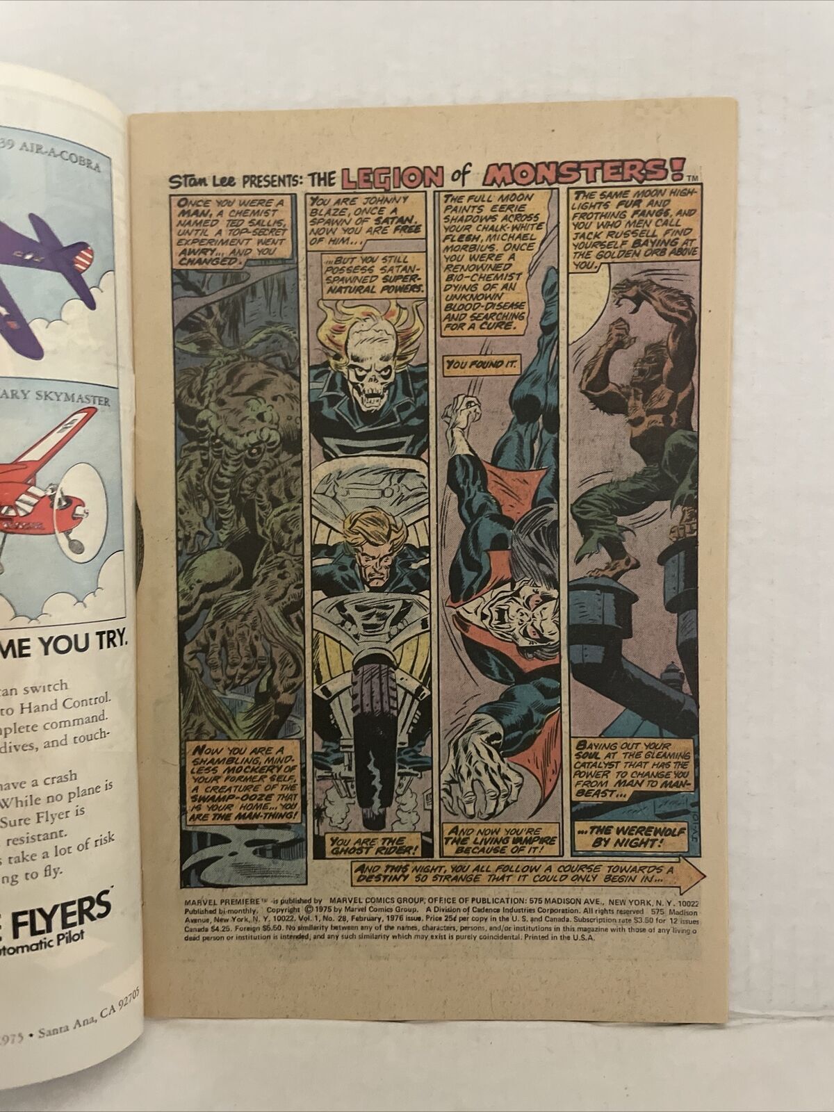 Marvel Premiere #28 1st Team Appearance And Origin Legion Of Monsters ...