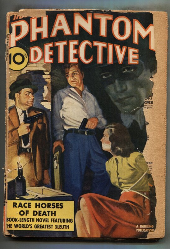 PHANTOM DETECTIVE--October 1941--Rare--Pulp Magazine--Tied up woman ...