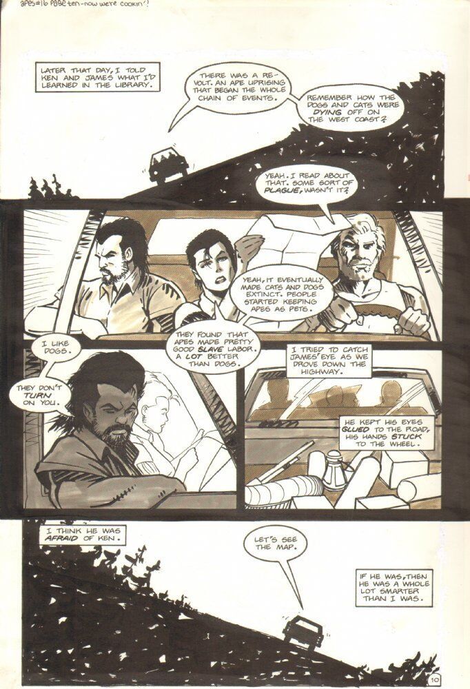 Planet of the Apes #16 p 10 - Malibu Comics - 1991 art by M.C. Wyman ...