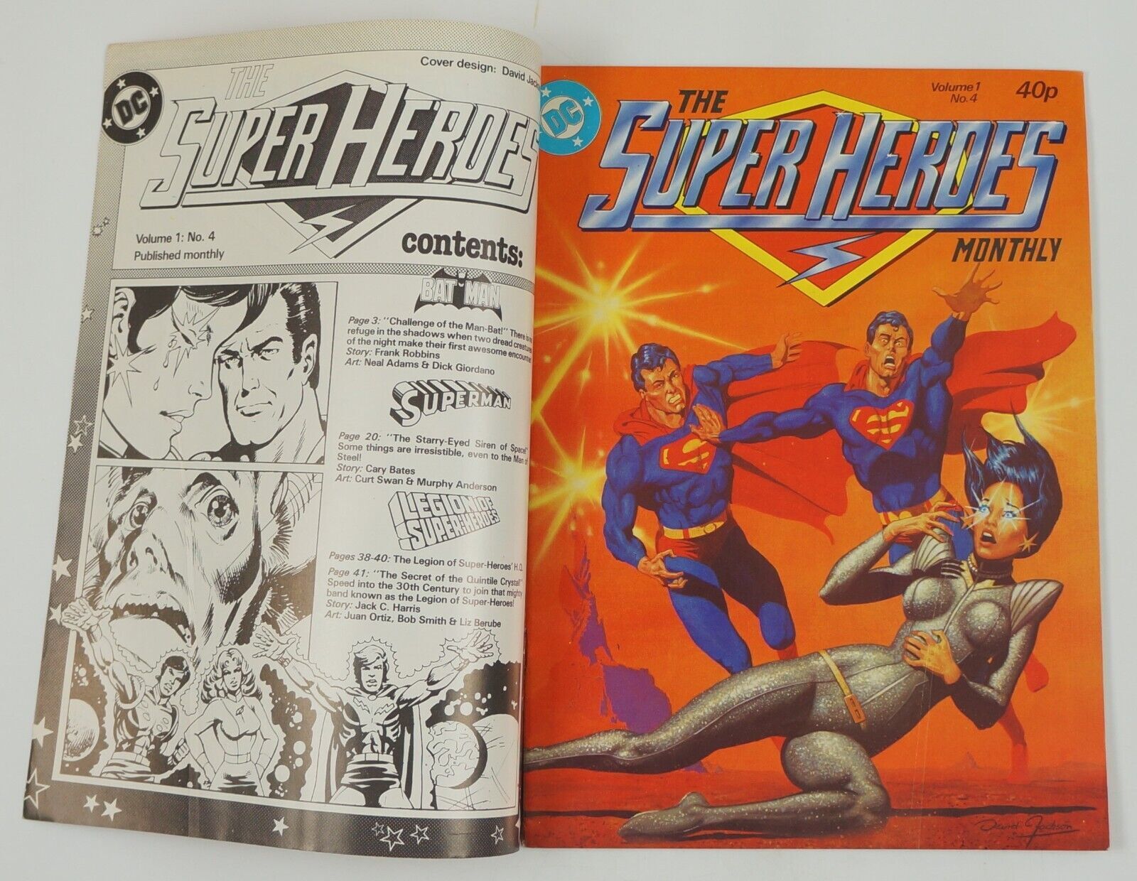 the Super Heroes Monthly Volume 1 #4 FN DOUBLE COVER Superman UK ...