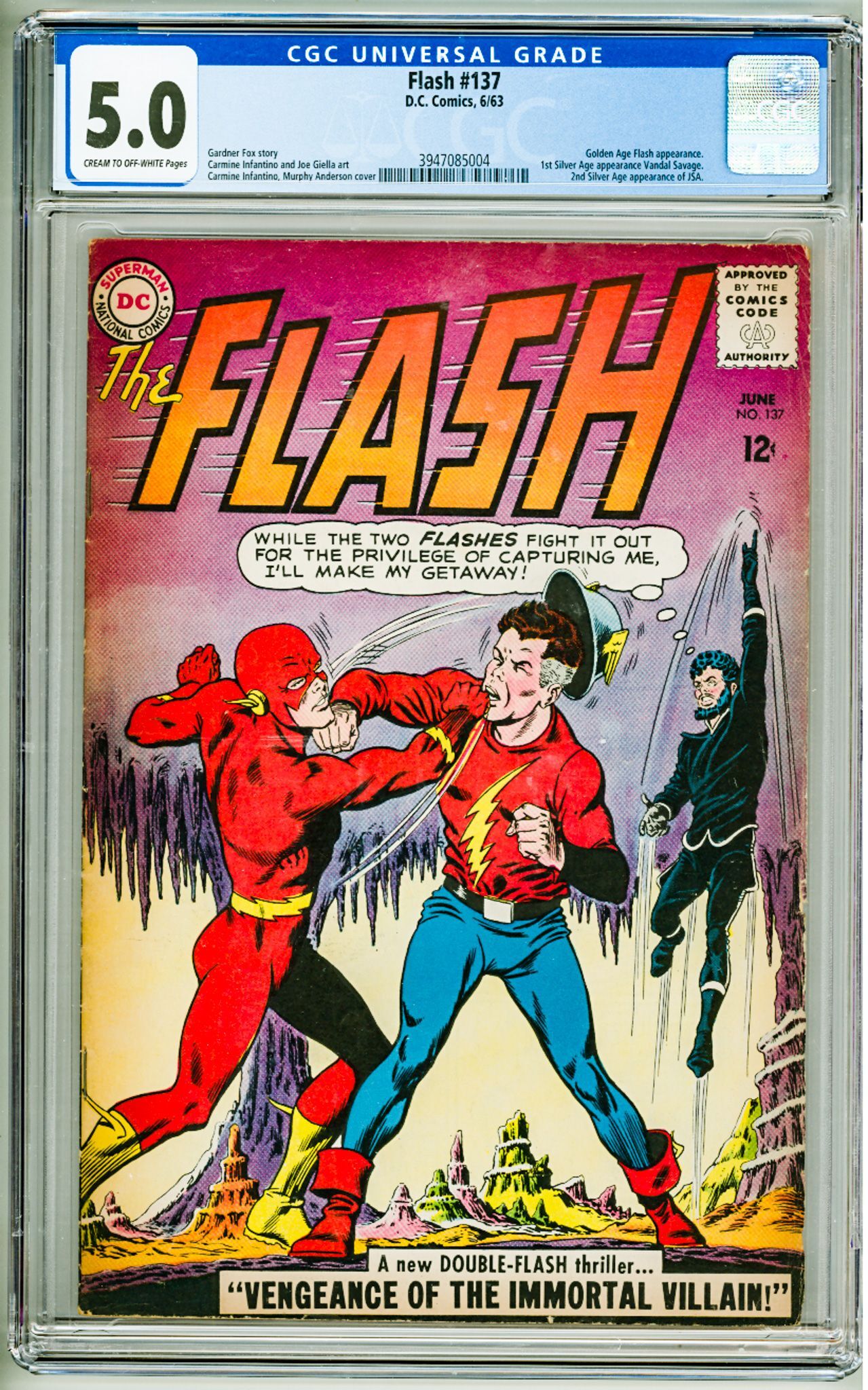 The Flash #137 (1963) CGC 5.0! 2nd SA App of JSA! | Comic Books ...