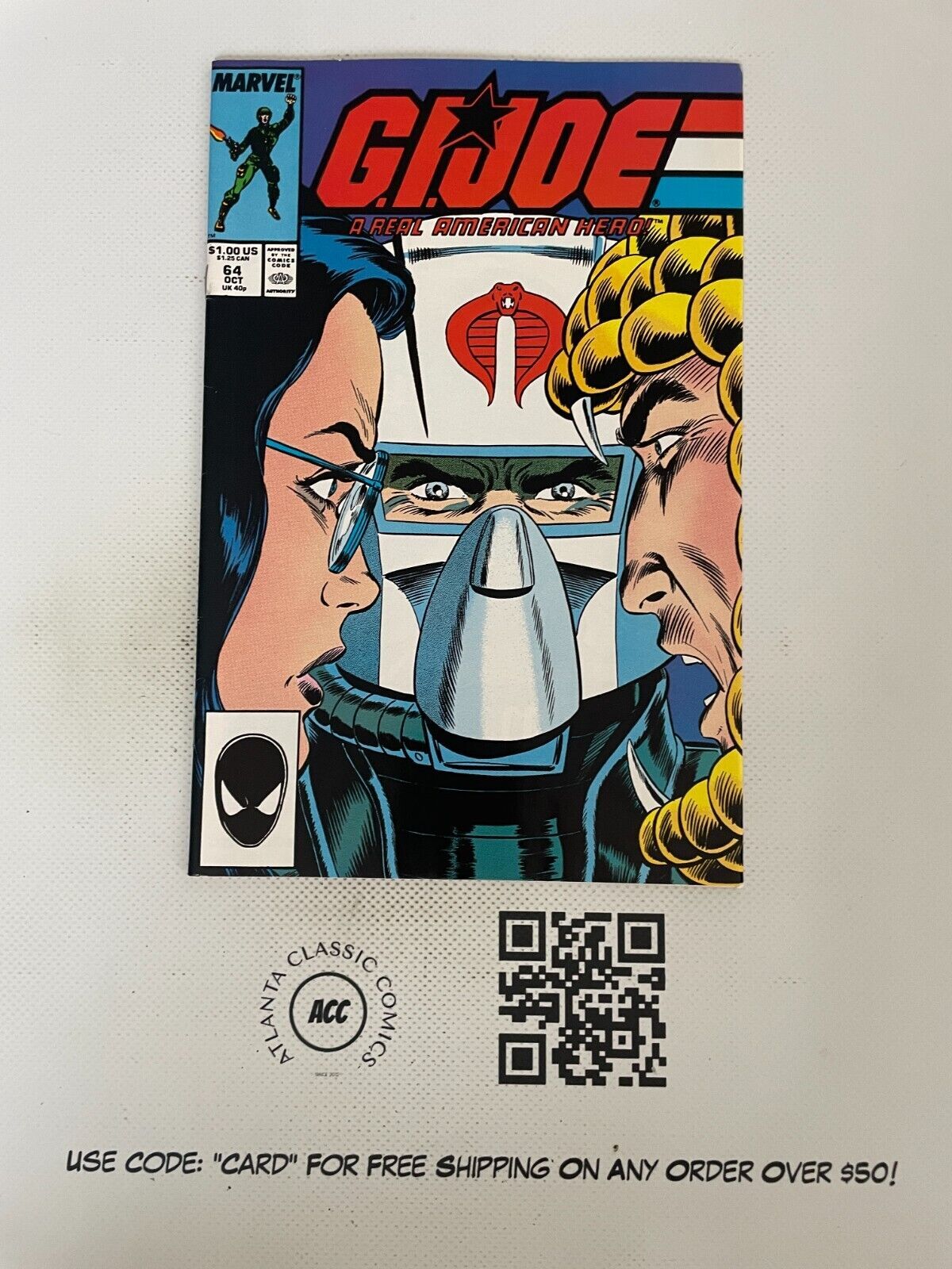 G.I. Joe # 64 NM Marvel Comic Book Duke Snake Eyes Cobra Duke Shadow 16 ...