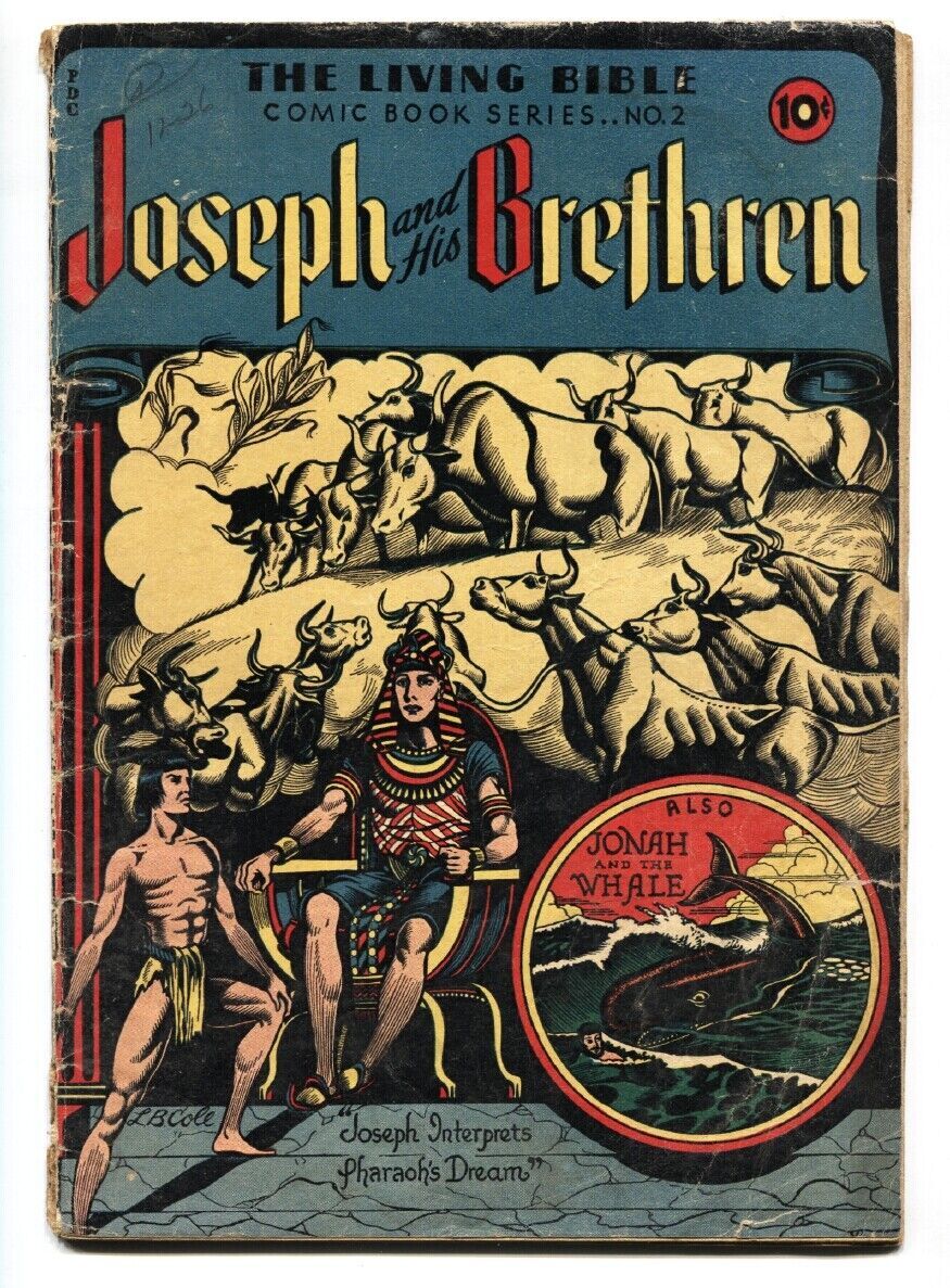 Living Bible #2 comic book 1945-Vivid L.B. Cole cover-Jonah and The ...