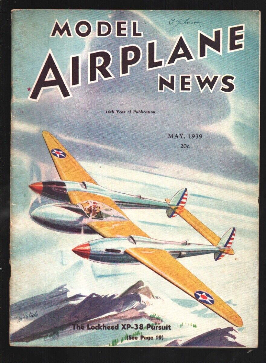 PULP: Model Airplane News 5/1939-Lockheed XP-38 Pursuit pulp style ...