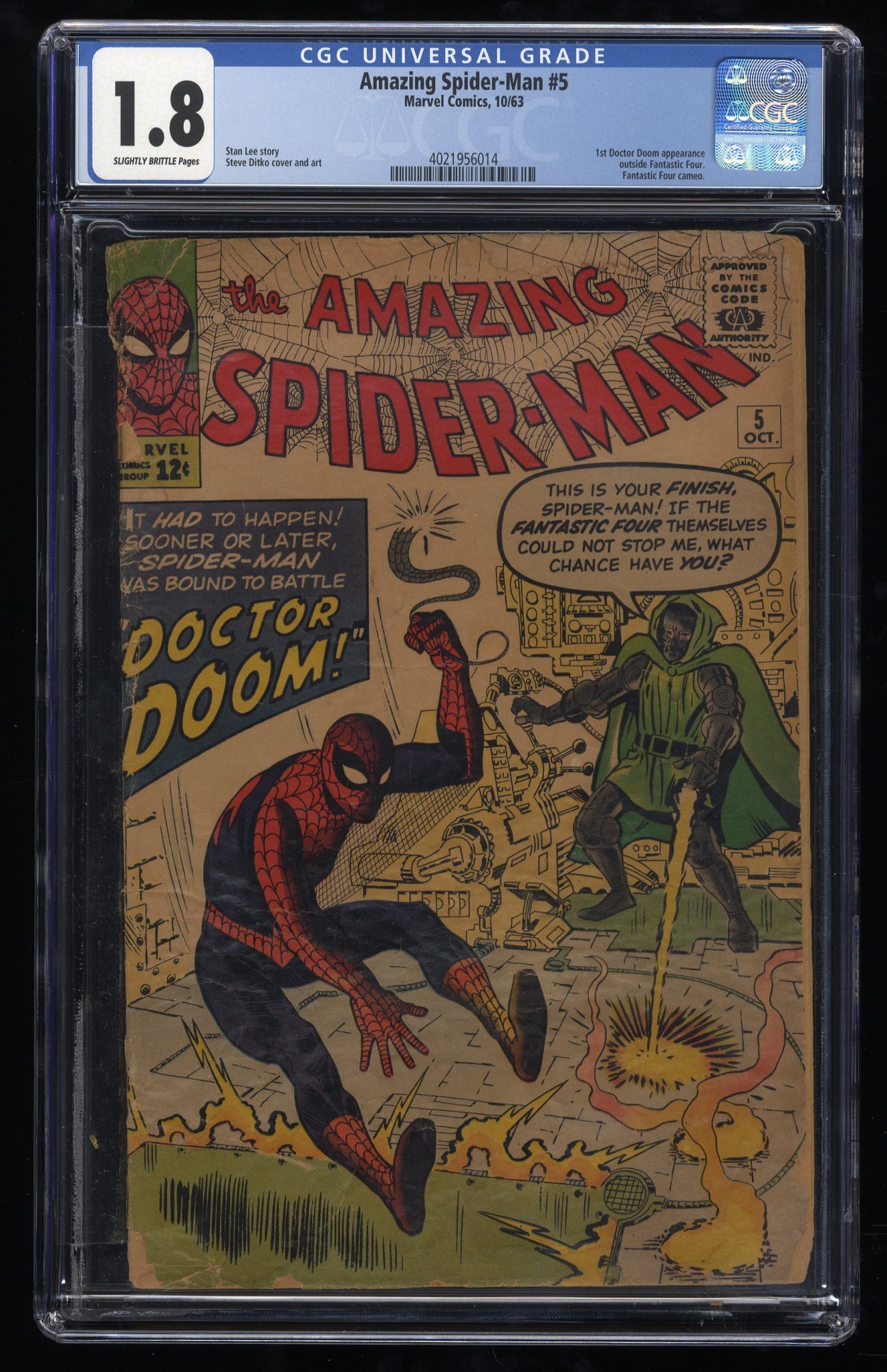 Amazing Spider-Man #5 CGC GD- 1.8 Doctor Doom Appearance! | Comic Books ...