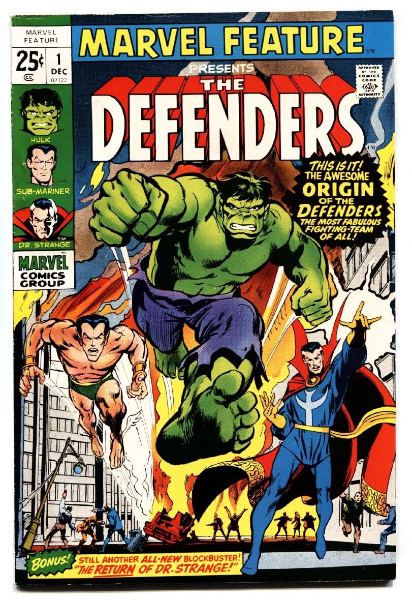 Marvel Feature #1-1St Appearance VF the Defenders Hulk Sub-Mariner DR ...