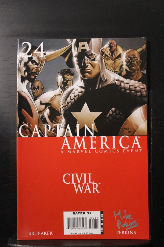 Captain America #24 Newsstand Edition (2007) *SIGNED | Comic Books ...