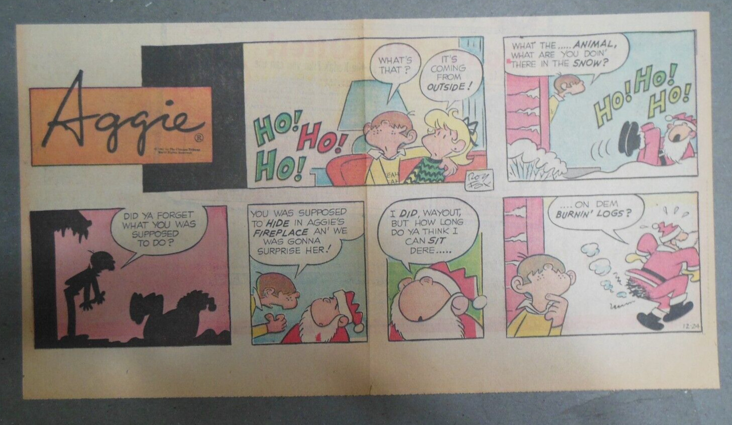 (6) Aggie Sunday Pages by Roy Fox from 1967 Size: 7.5 x 15 inches ...