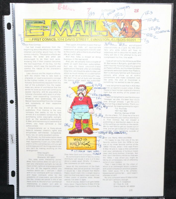 Mars 11pc Misc Letters LOT Color Guide Art Black Flame - 1984 by Bruce ...