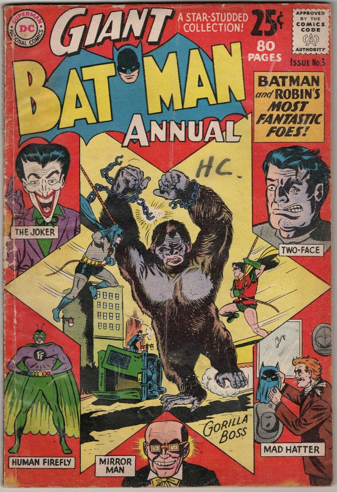 Batman Annual #3 VINTAGE 1962 DC Comics Joker Two Face Mad Hatter ...