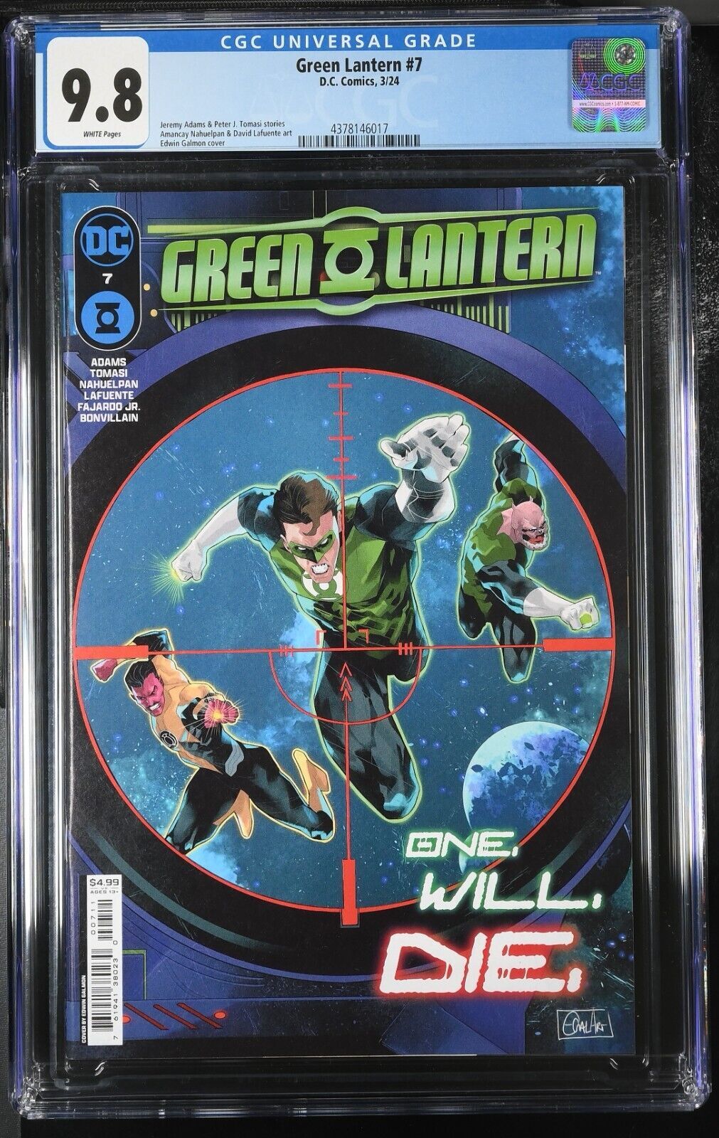 Green Lantern #7 CGC 9.8 Origin of Sinson Edwin Galmon Cover A DC 2024 ...