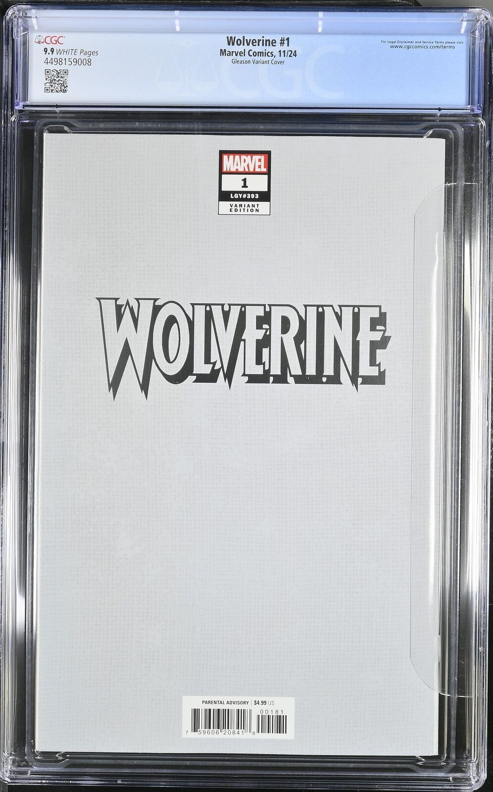 Wolverine #1 Marvel Gleason Adamantium Head Foil Variant CGC 9.9 Mint ...