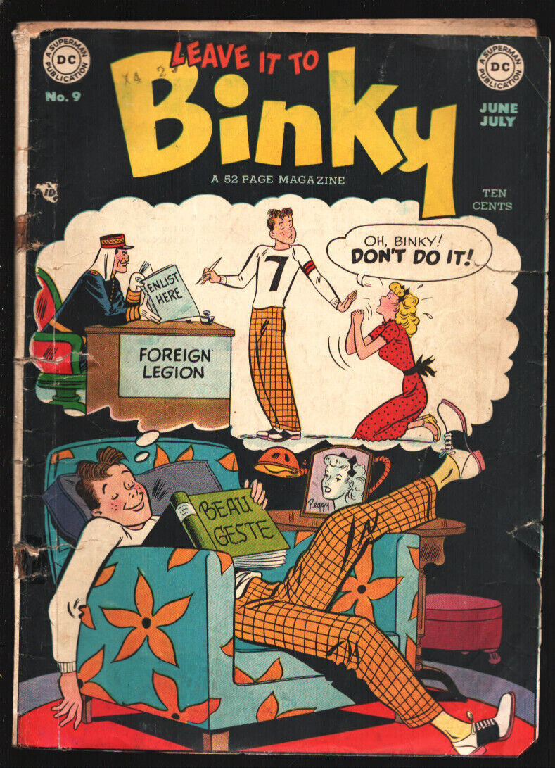 Leave It To Binky #9 1948-DC-Binky joins Foreign Legion fantasy cover ...