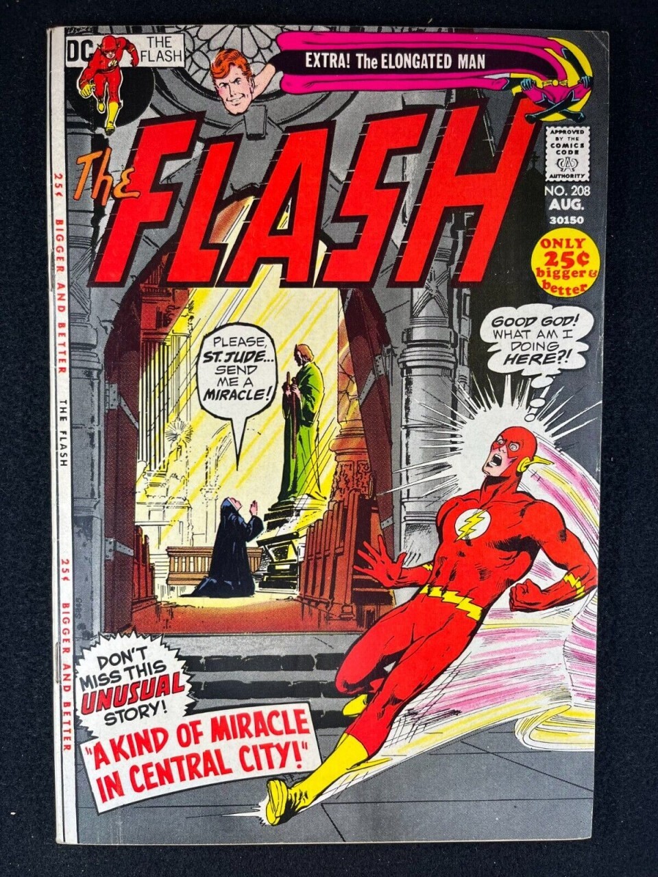 Flash (1959) #208 FN/VF (7.0) Neal Adams Cover Elongated Man Backup ...