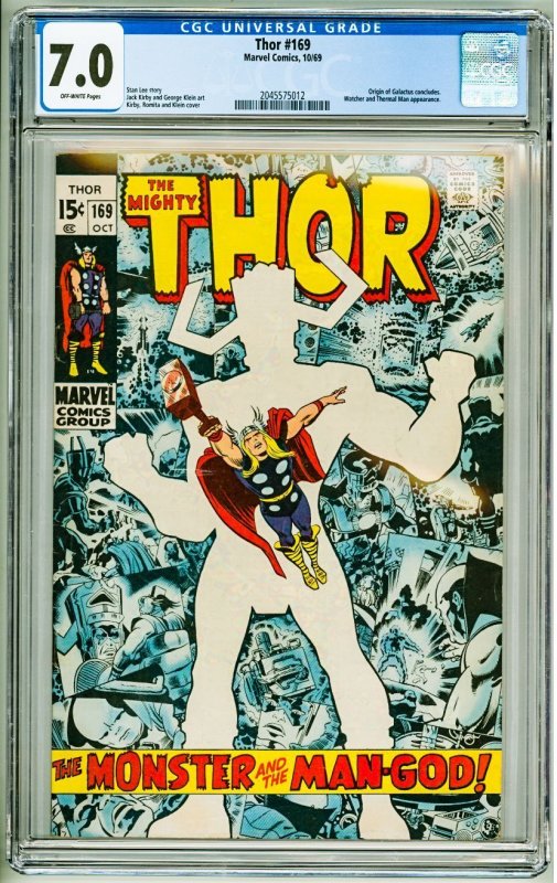 Thor #169 (1969) CGC 7.0! OW Pages! | Comic Books - Silver Age, Marvel ...