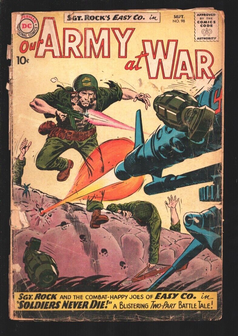 Our Army At War #98 1960-DC-Joe Kubert Art-"Soldiers Never Die" with ...