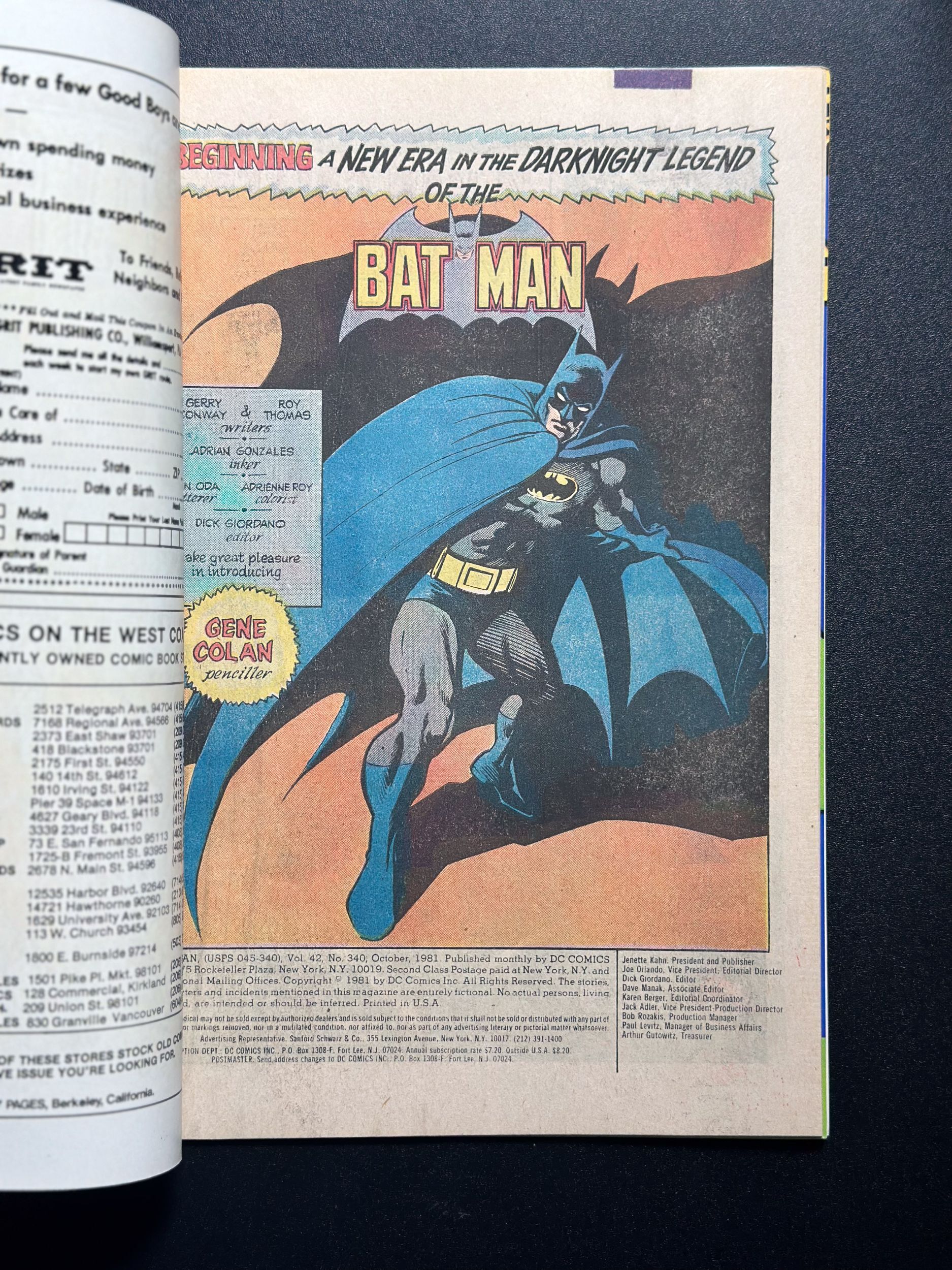 Batman #340 (1981) Jim Aparo Art - The Mole Final Battle - VF+/NM ...