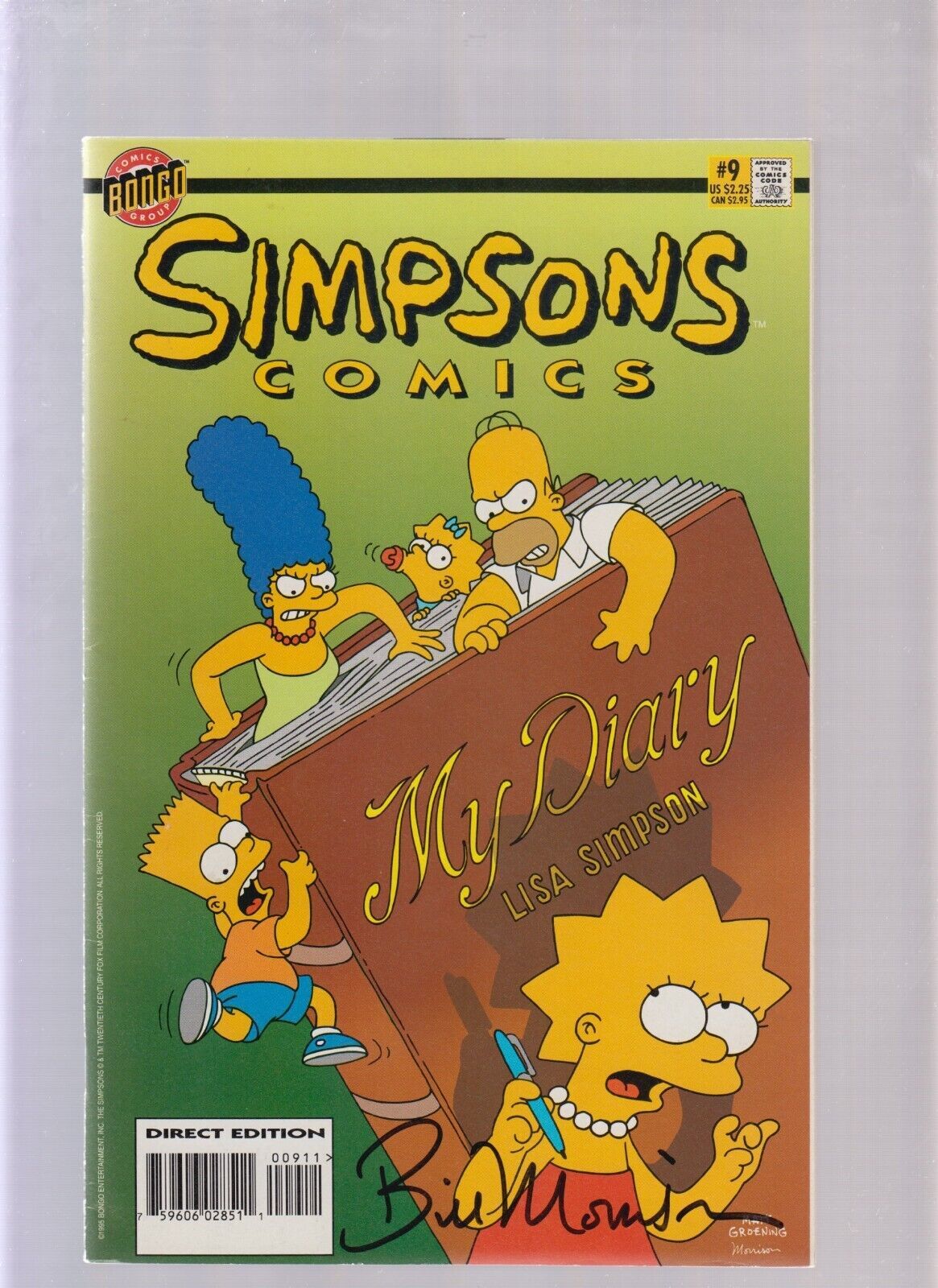 Simpsons Comics #9 - Signed by Bill Morrison (9.0) 1995 | Comic Books ...