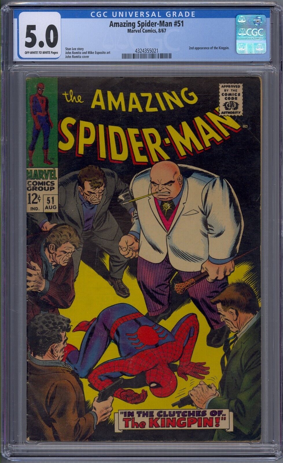 Amazing Spider-Man #51 1967 Marvel CGC 5.0 2nd APP Kingpin John Romita ...