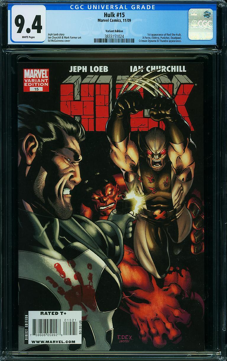 HULK #15 VARIANT EDITION (CGC 9.4) NM 1st Appearance Red She-Hulk ...