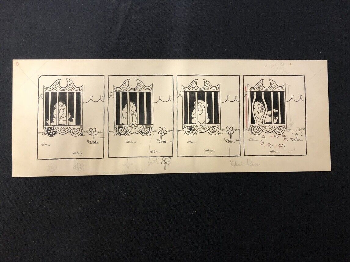 Unpublished Circus Monkey Comic Strip Art | Comic Collectibles ...