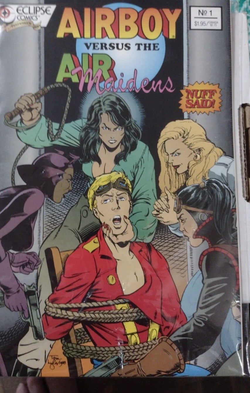 AIRBOY vs the air maidens # 1 1989 ECLIPSE COMICS bondage cover + lingerie | Comic Books ...