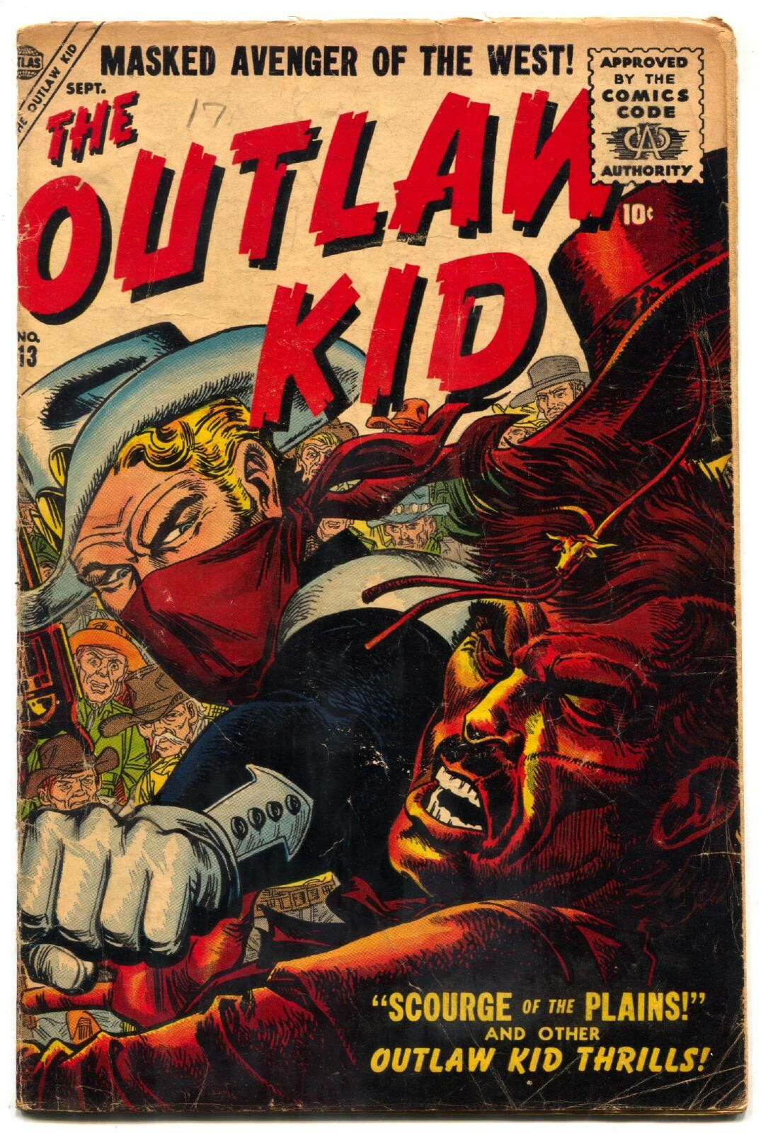 The Outlaw Kid #13 1956- Atlas Western Comic- Maneely cover VG | Comic ...