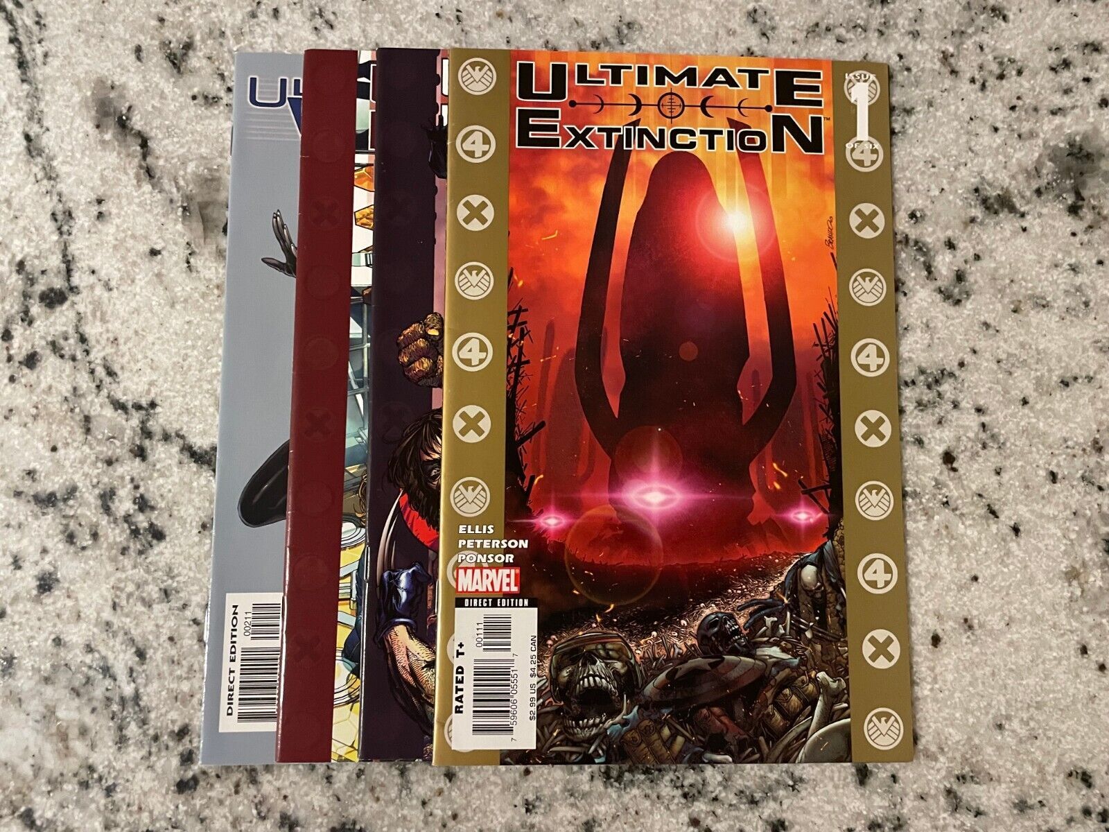 4 Marvel Comic Books Ultimate Extinction 1 2 4 + War # 2 Avengers Hulk ...